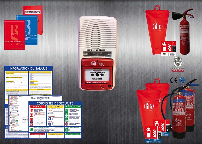 Kit Extincteurs entreprise - Alarme incendie Type 4 autonome